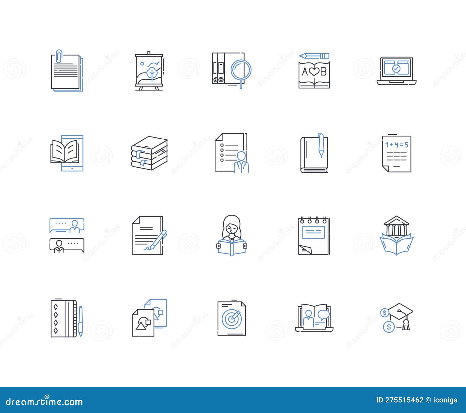 Note-taking-recording Line Icons Collection. Scribble, Jot, Write, Note ...
