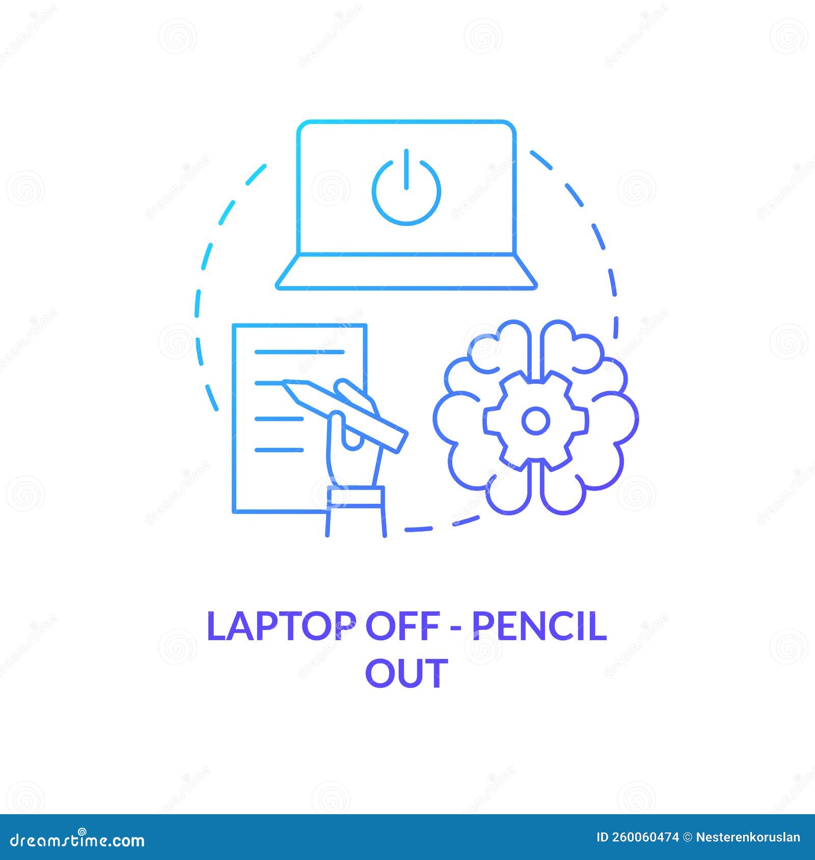 Note Taking Technique Blue Gradient Concept Icon Vector Illustration ...