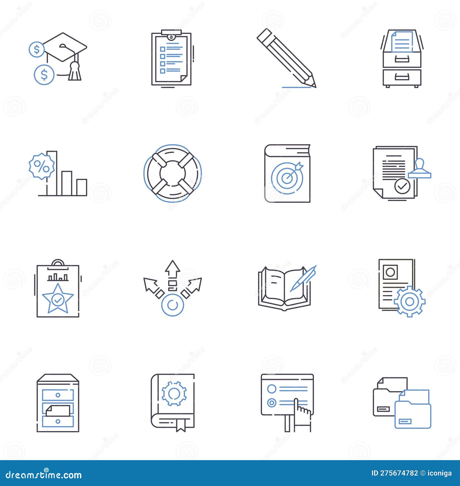 Note-taking Tools Line Icons Collection. Evernote, OneNote, Google Keep ...