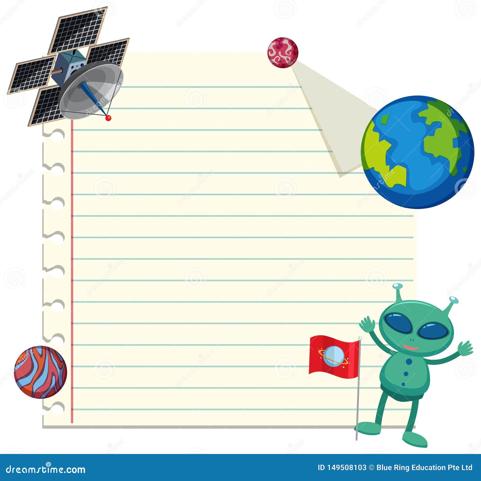 A Note Template Space Theme Stock Illustration - Illustration of icon ...