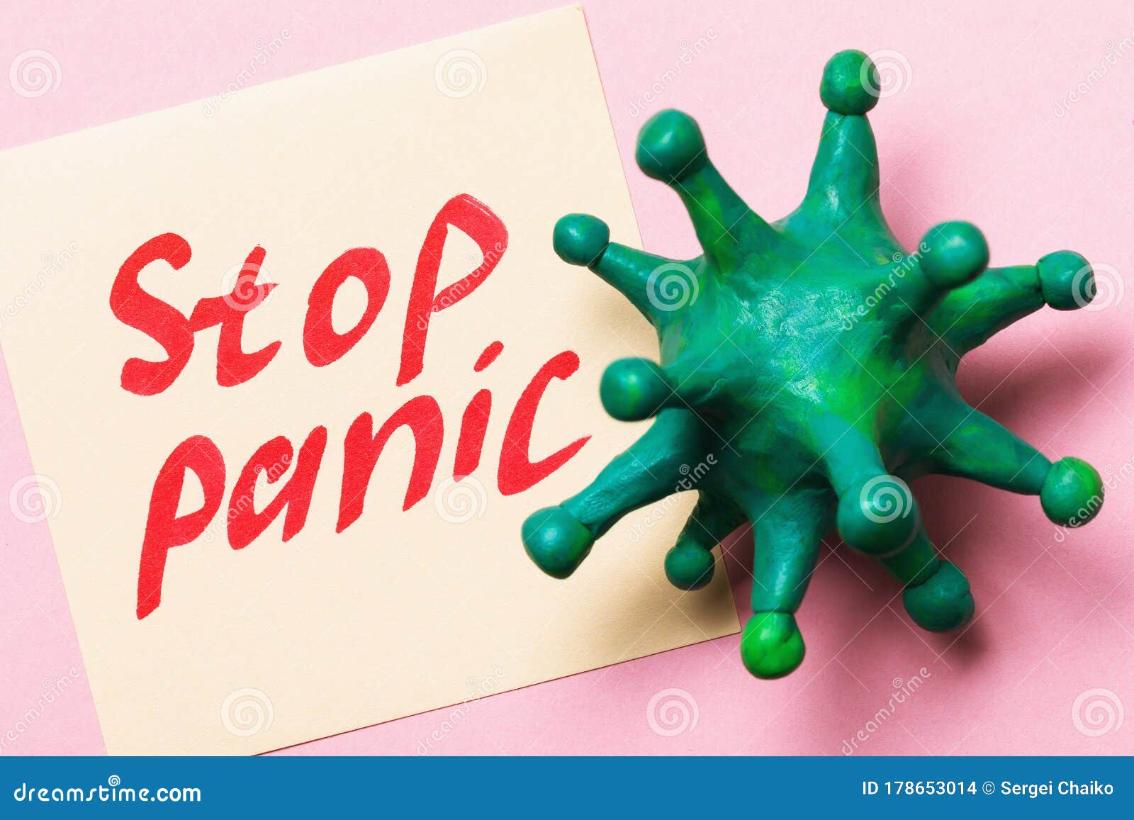 Note with Text and Toy Coronavirus. the Concept of Stop Panic in ...