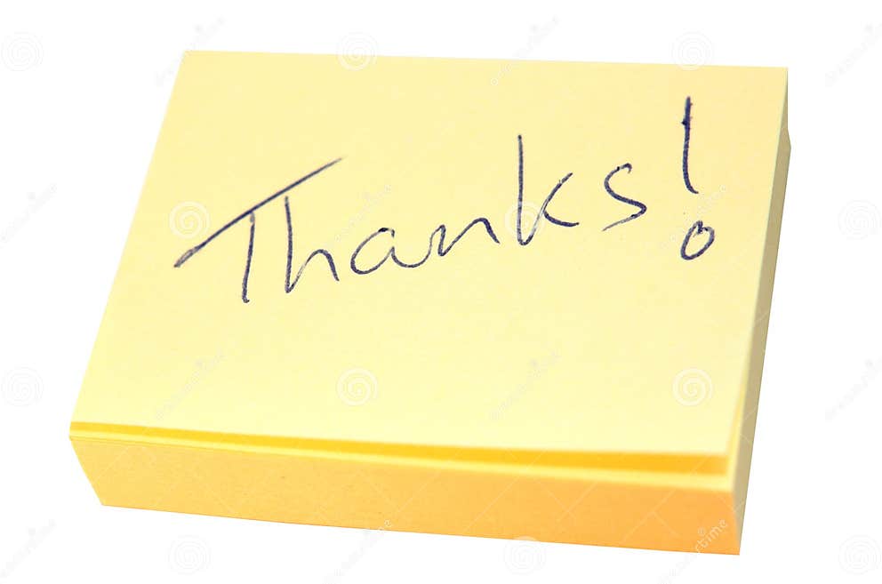 Note of thanks stock photo. Image of writing, acknowledge - 1089634