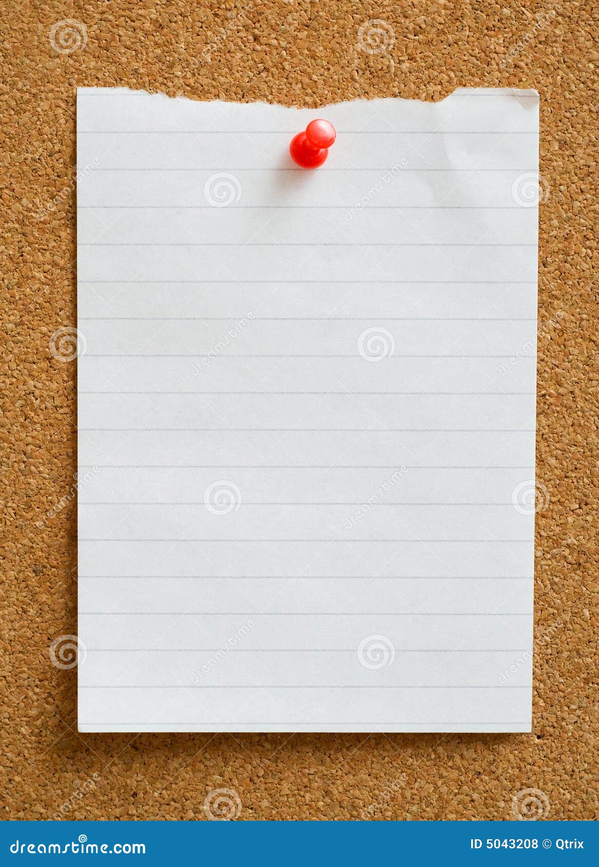 Note with thumbtack. stock photo. Image of board, posting - 5043208