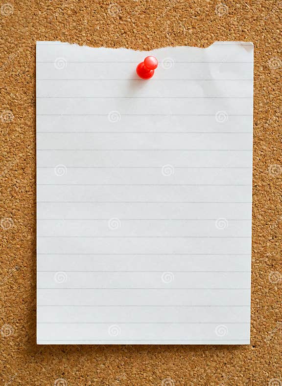 Note with thumbtack. stock photo. Image of board, posting - 5043208