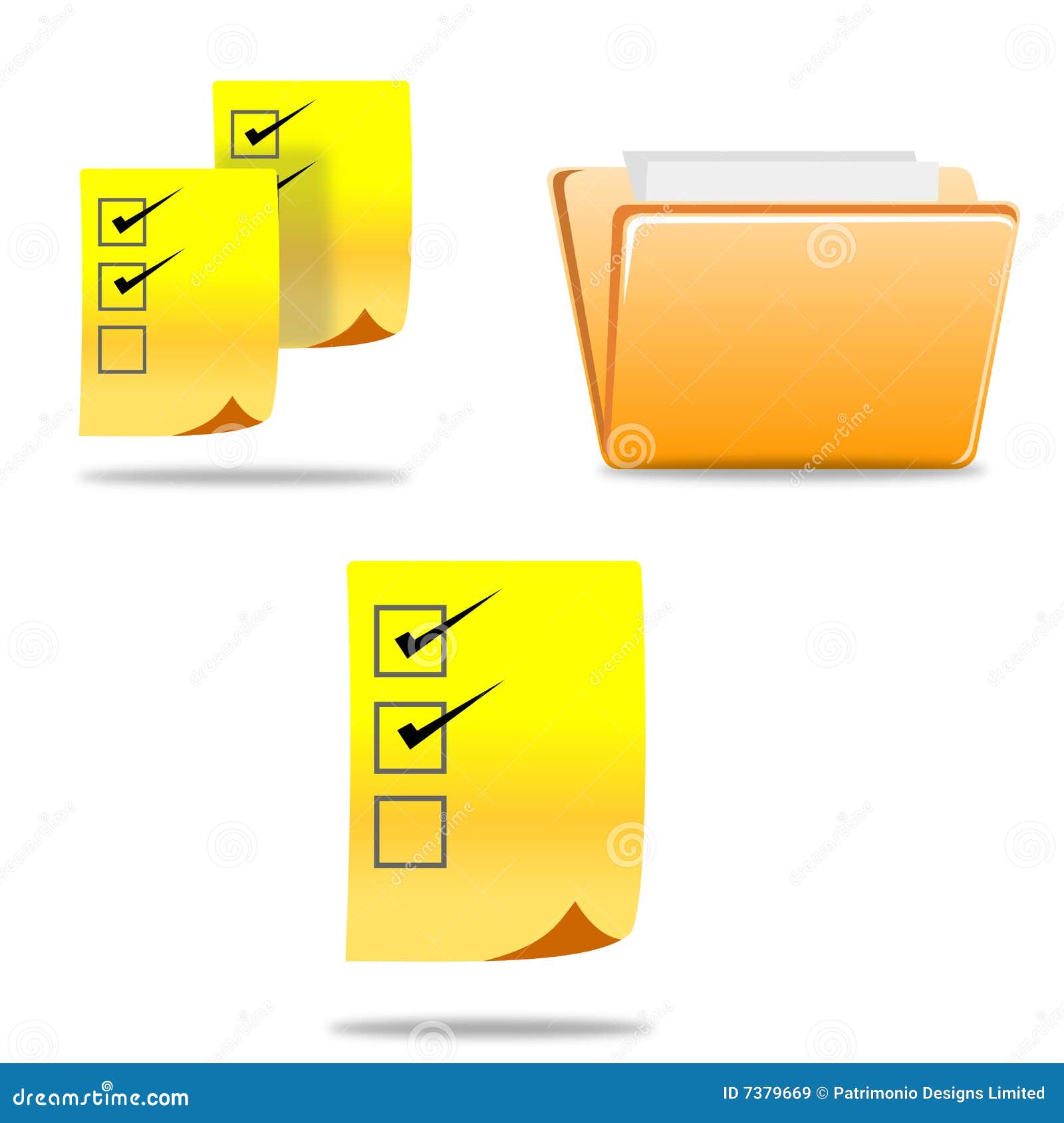 Note with tick mark icons stock illustration. Illustration of multiple ...