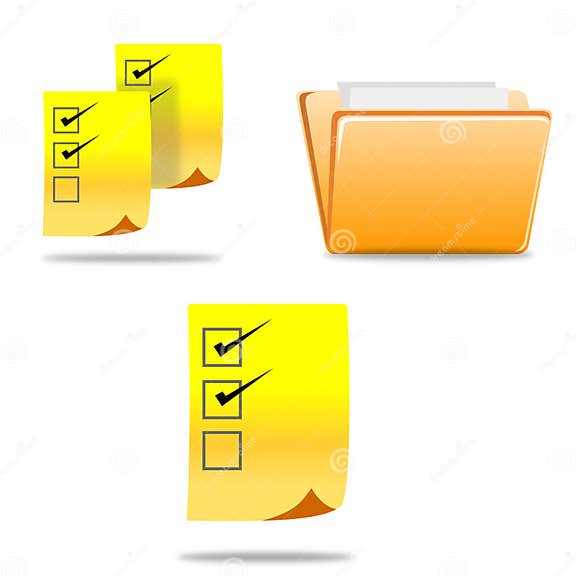 Note with tick mark icons stock illustration. Illustration of multiple ...