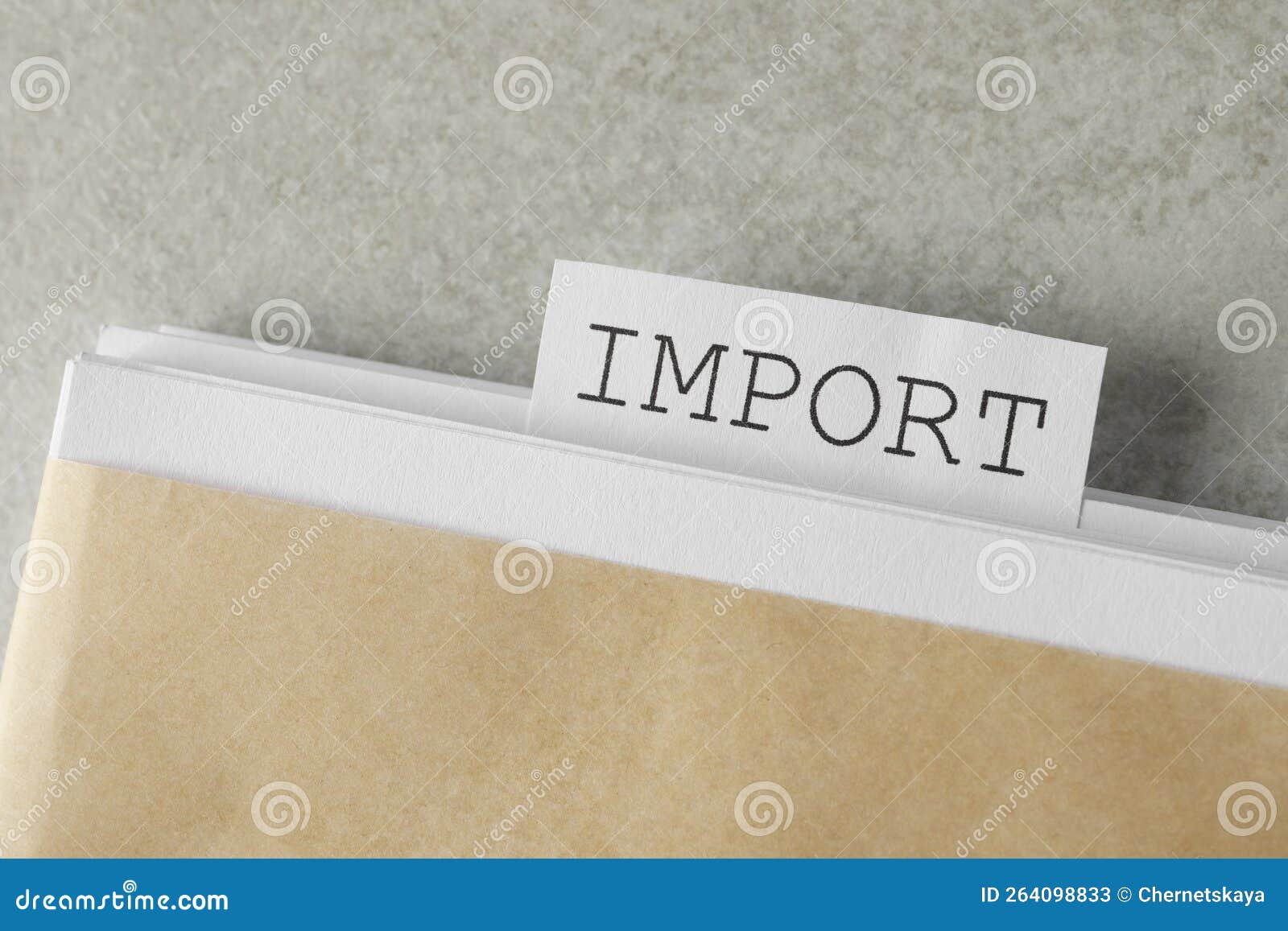 Note with Word Import in Documentation on Light Grey Table, Top View ...