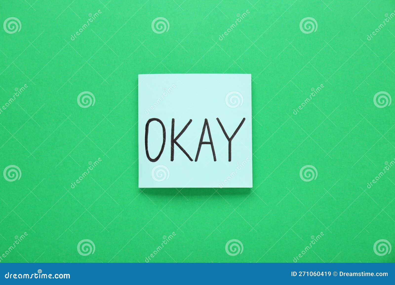 Note with Word Okay on Green Background, Top View Stock Image - Image ...