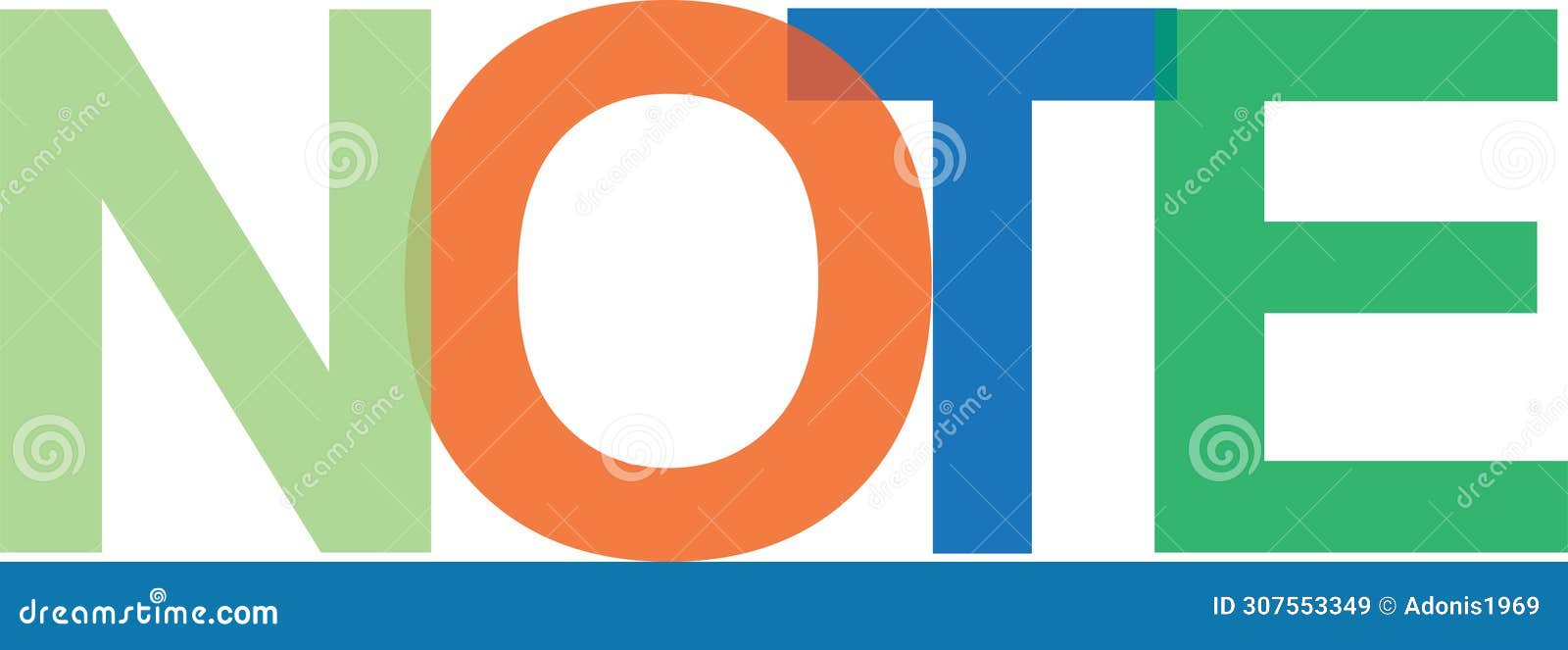 Note word on white stock illustration. Illustration of notice - 307553349