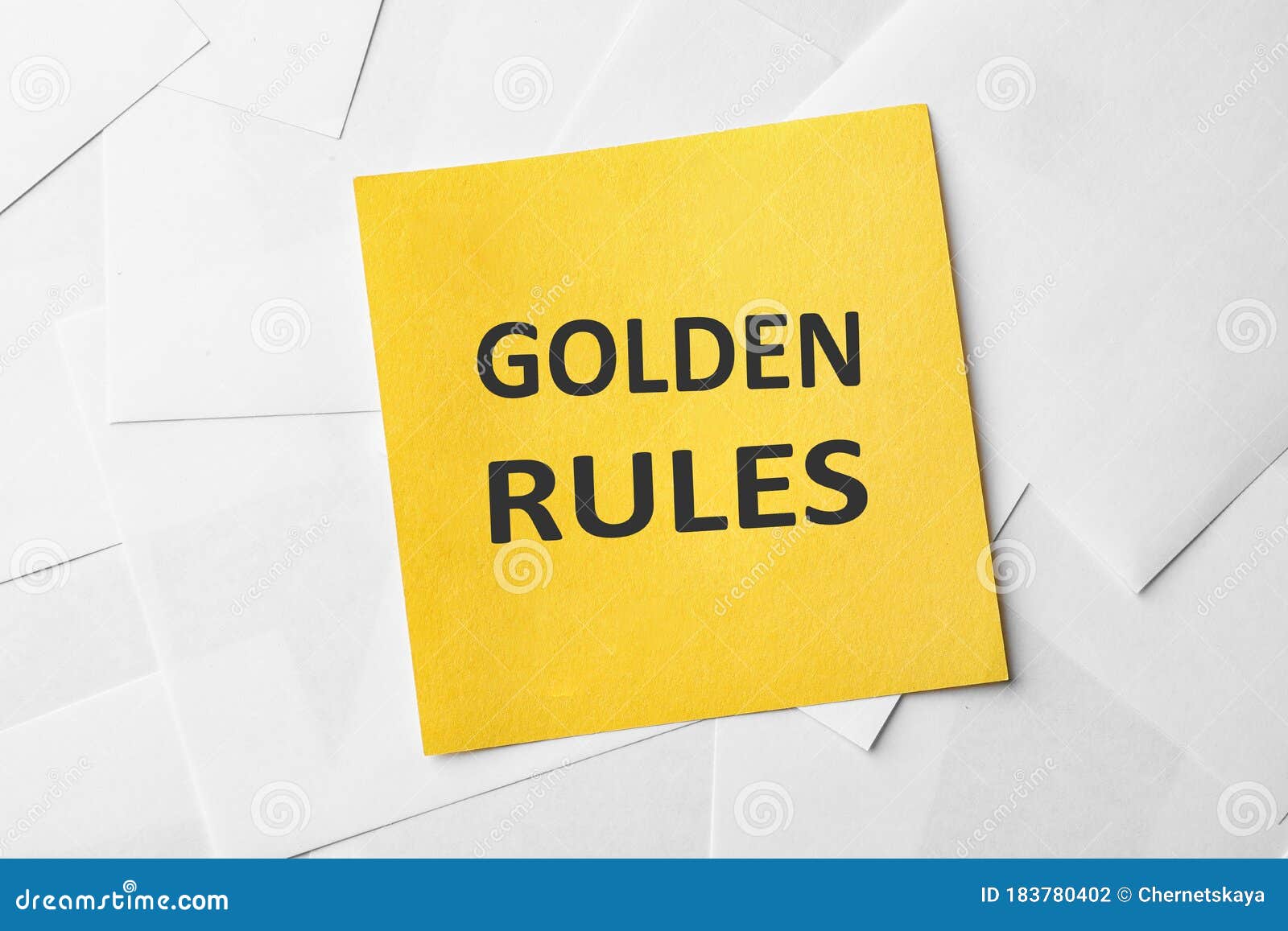 Note with Words GOLDEN RULES on Paper Sheets Stock Photo - Image of ...