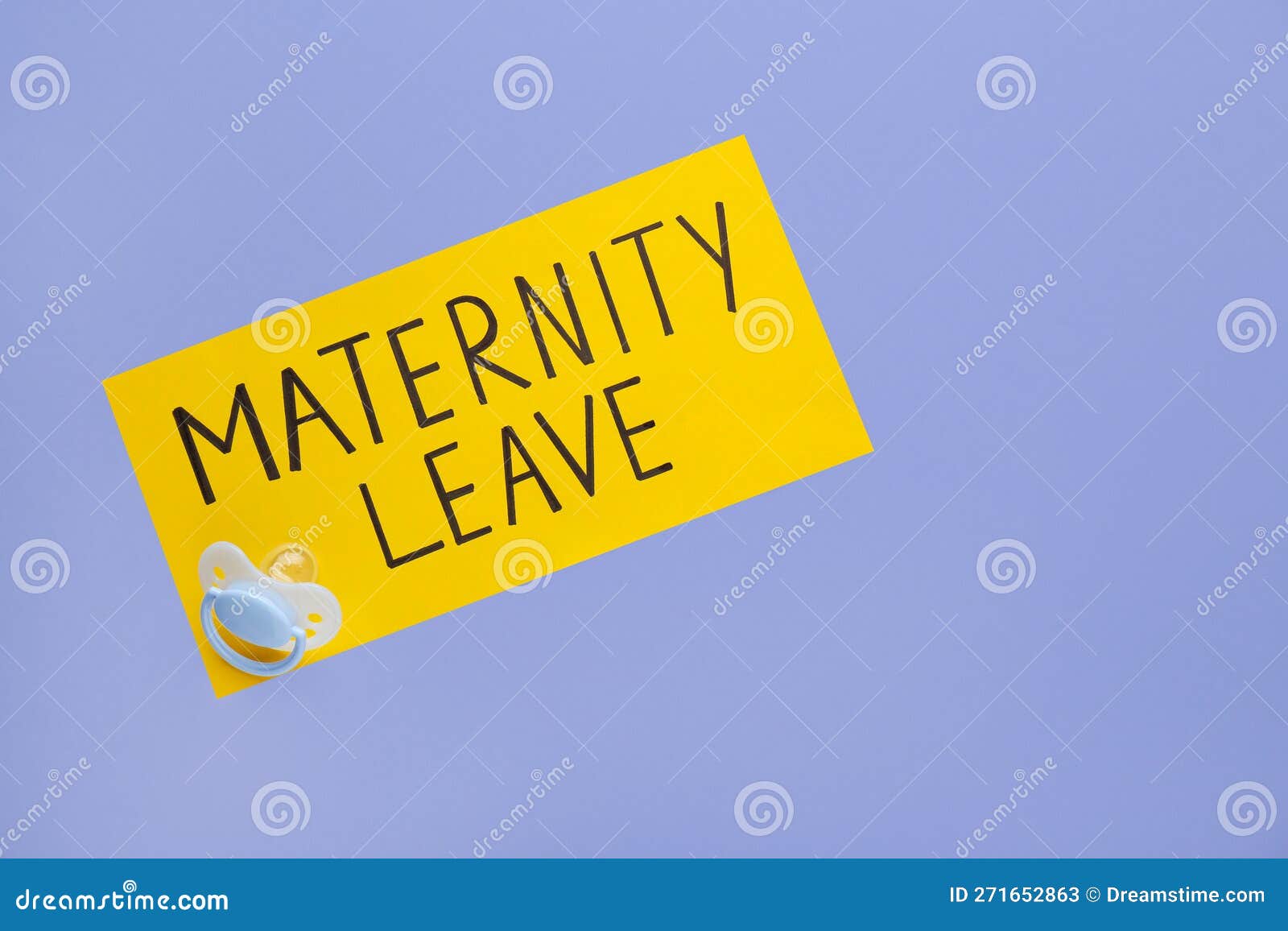 Note with Words Maternity Leave and Baby Pacifier on Violet Background ...