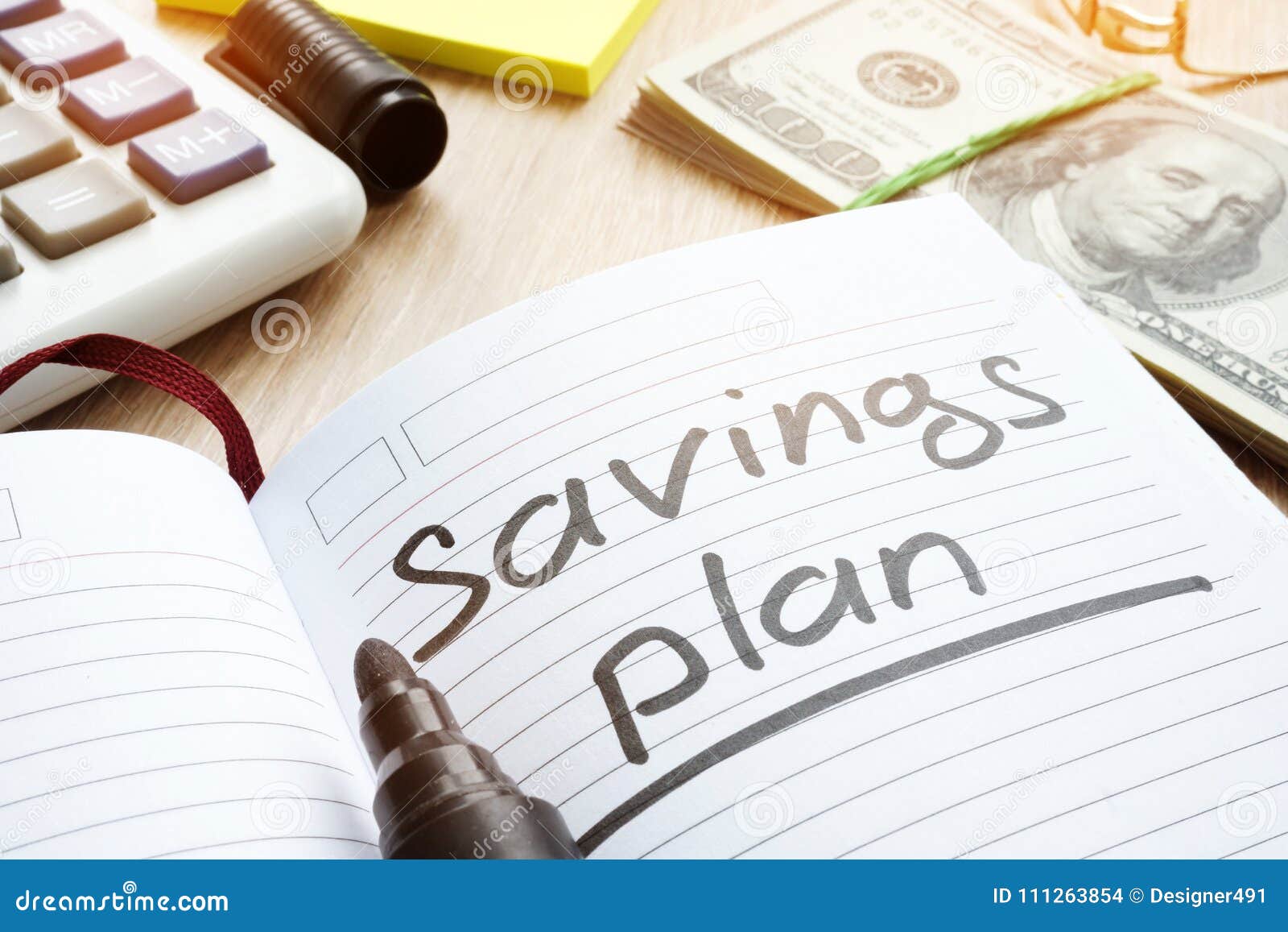 Note with Words Savings Plan and Money. Stock Photo - Image of ...