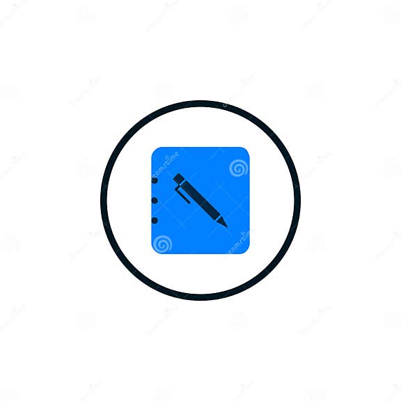 Note Write Icon Vector in Circle Stock Vector - Illustration of sheet ...