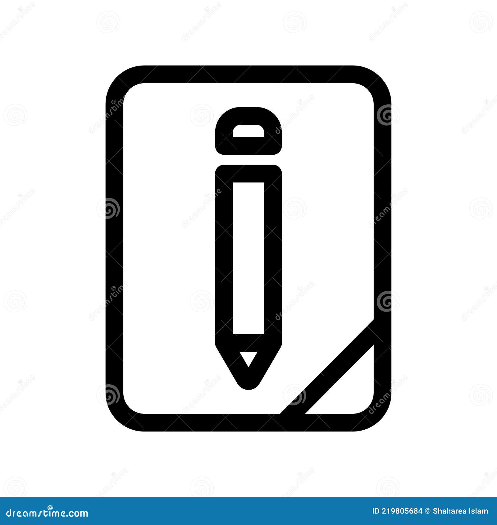 Note Writing Icon stock vector. Illustration of note - 219805684