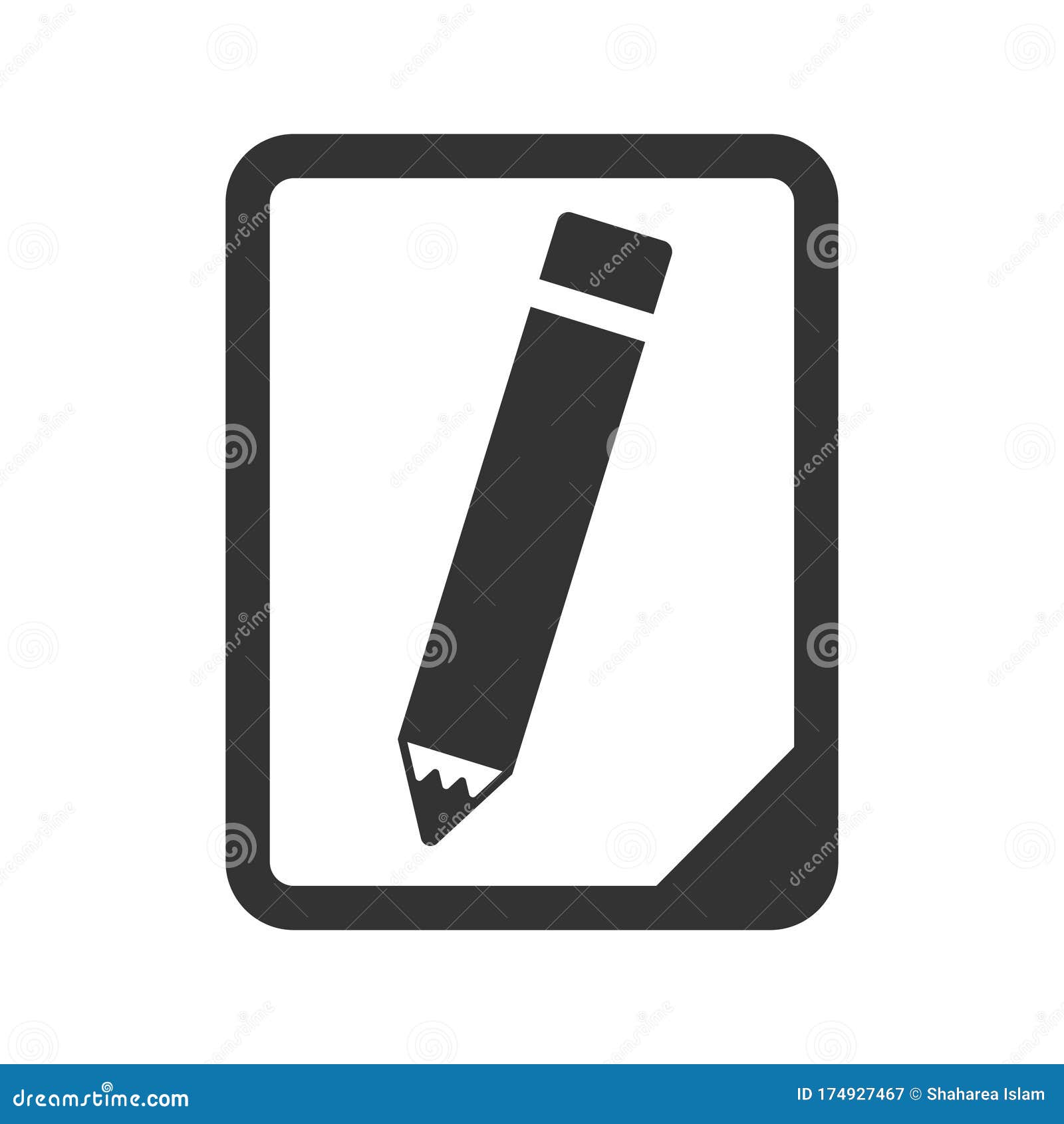 Note Writing Icon stock vector. Illustration of write - 174927467