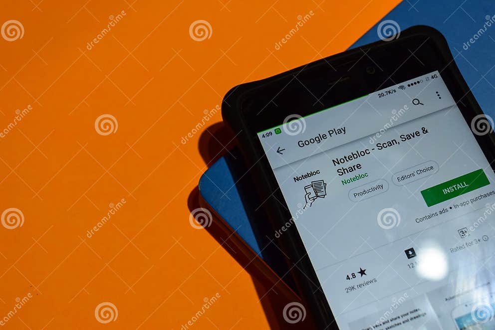 Notebloc - Scan, Save & Share Dev App on Smartphone Screen. Editorial ...