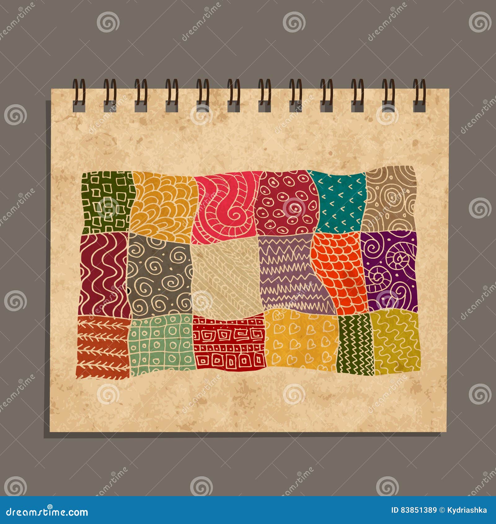 Notebook, Abstract Oriental Design. Old Grunge Paper Stock Vector ...