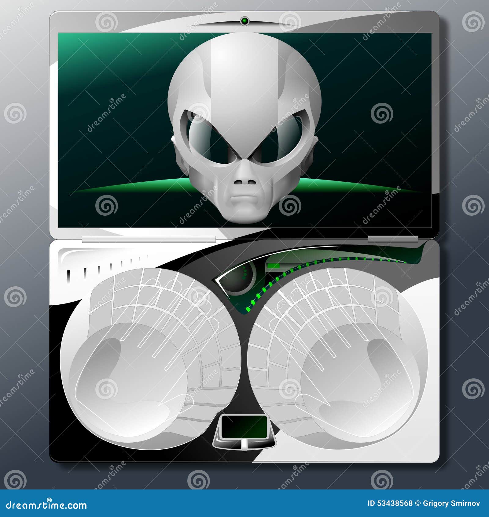 Notebook for aliens stock illustration. Illustration of keyboard - 53438568