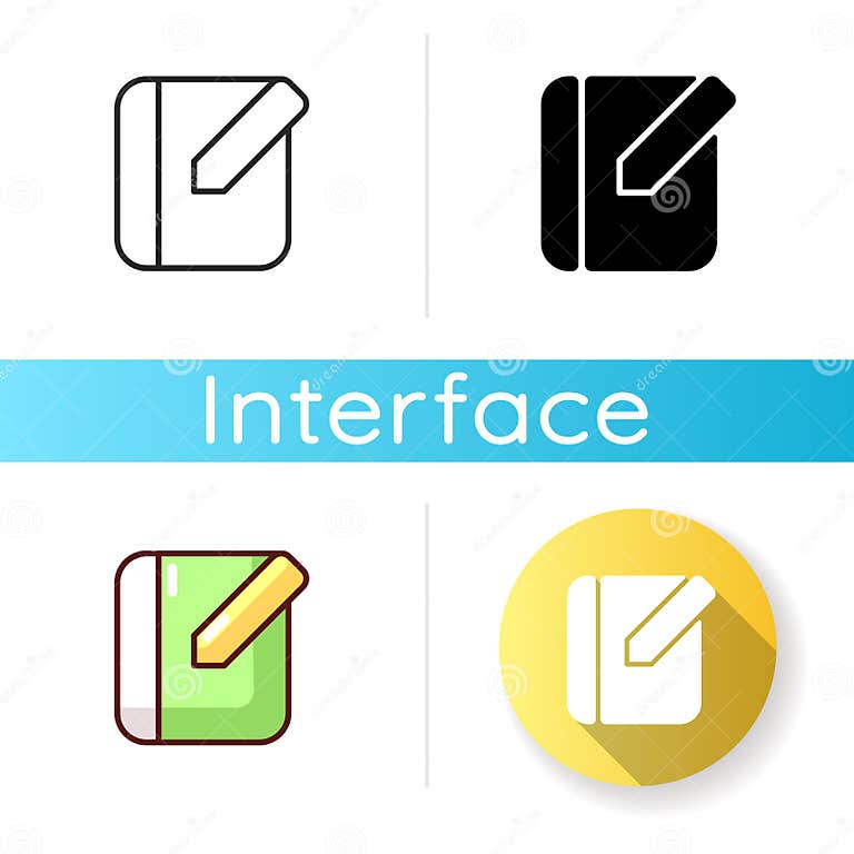 Notebook app icon stock vector. Illustration of glyph - 204425266