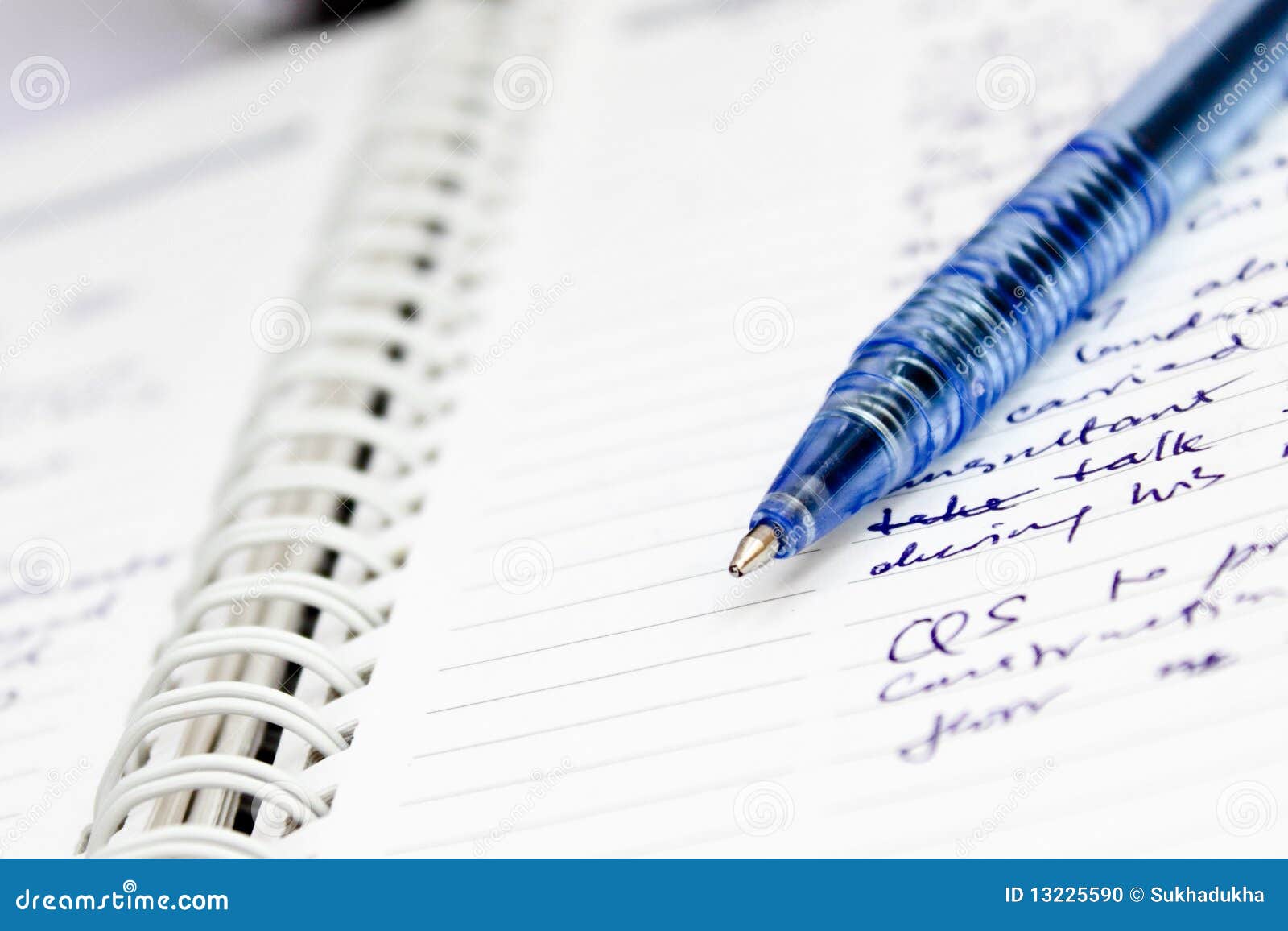 Notebook and Ball pen stock photo. Image of ball, lines - 13225590