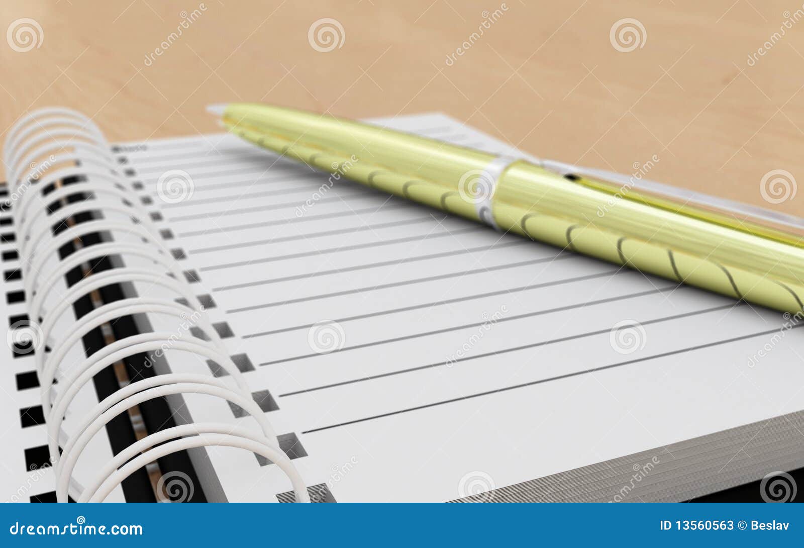 Notebook and ball pen stock illustration. Illustration of notebook ...