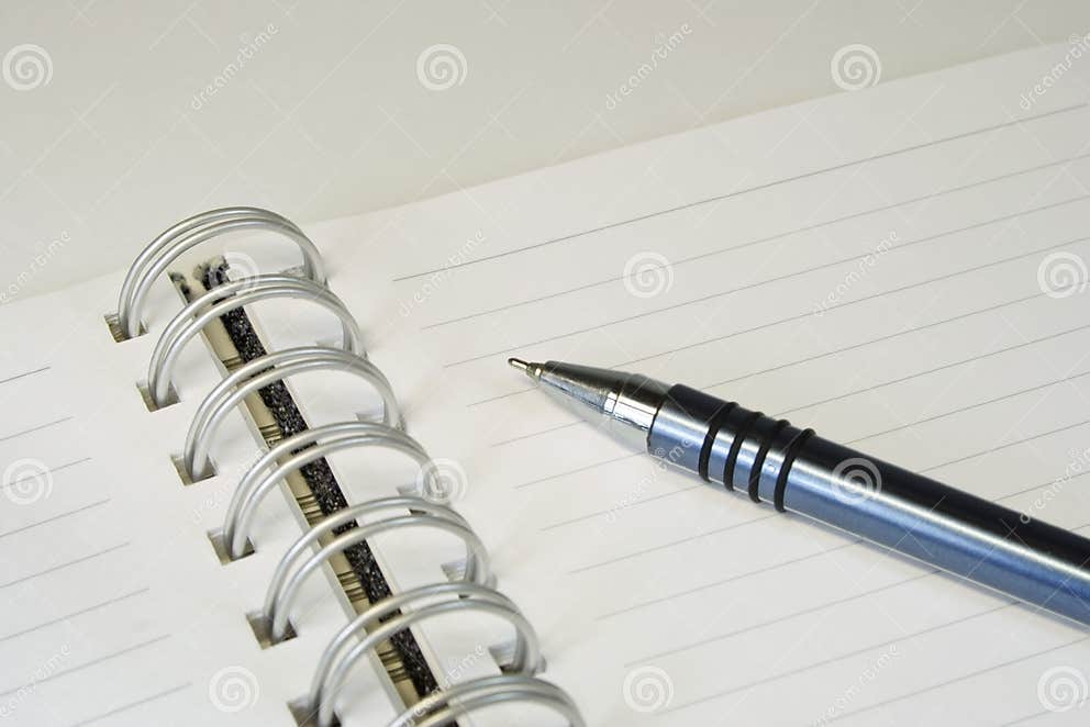 Notebook and ball pen. stock photo. Image of date, diary - 2108578