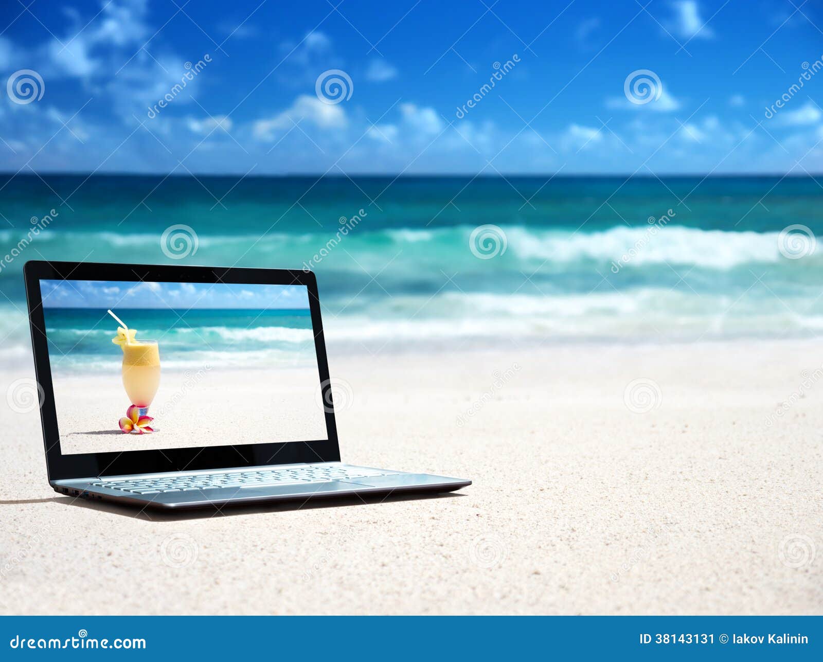 Notebook on the beach stock image. Image of board, mobile - 38143131
