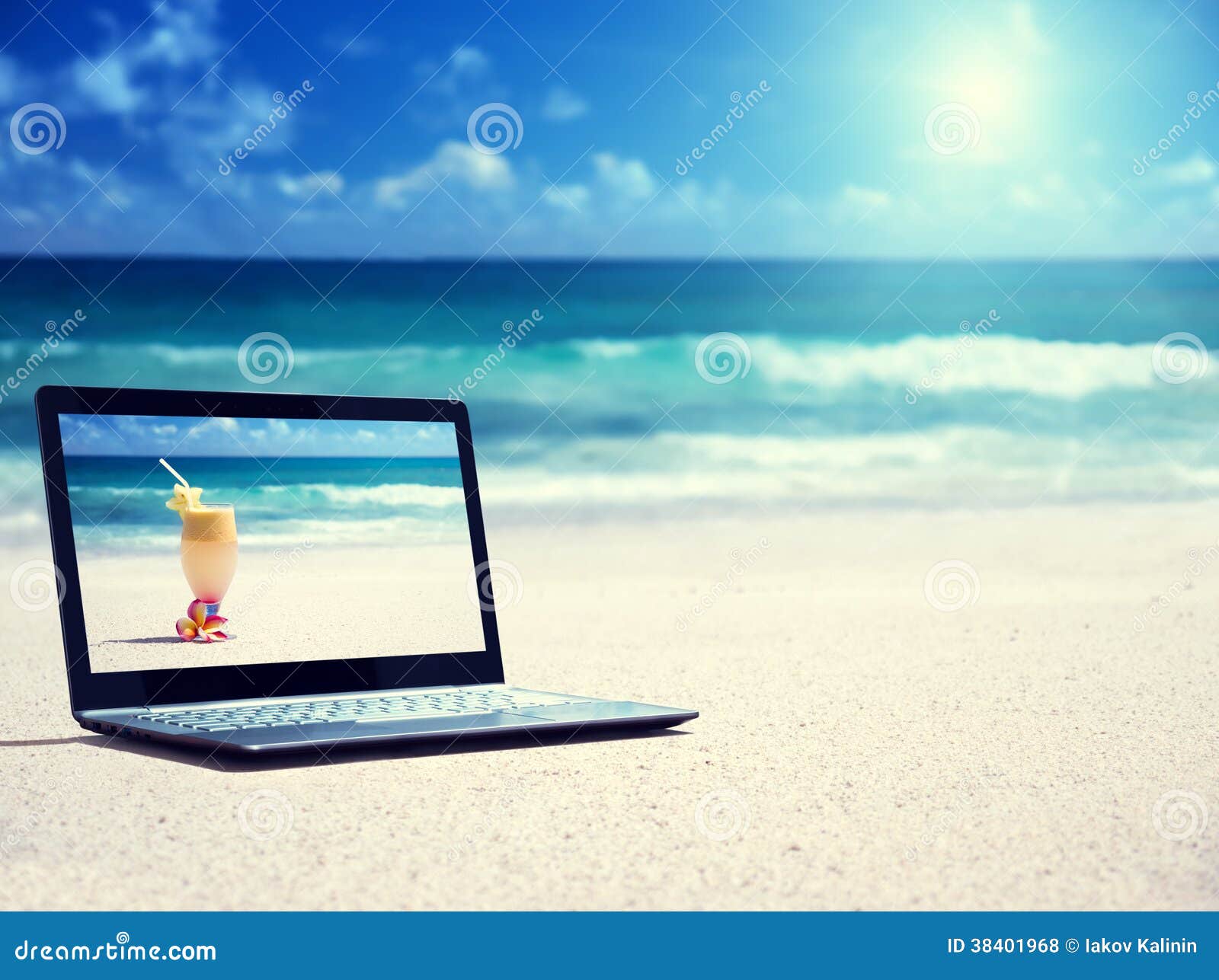 Notebook on the beach stock photo. Image of cocktail - 38401968