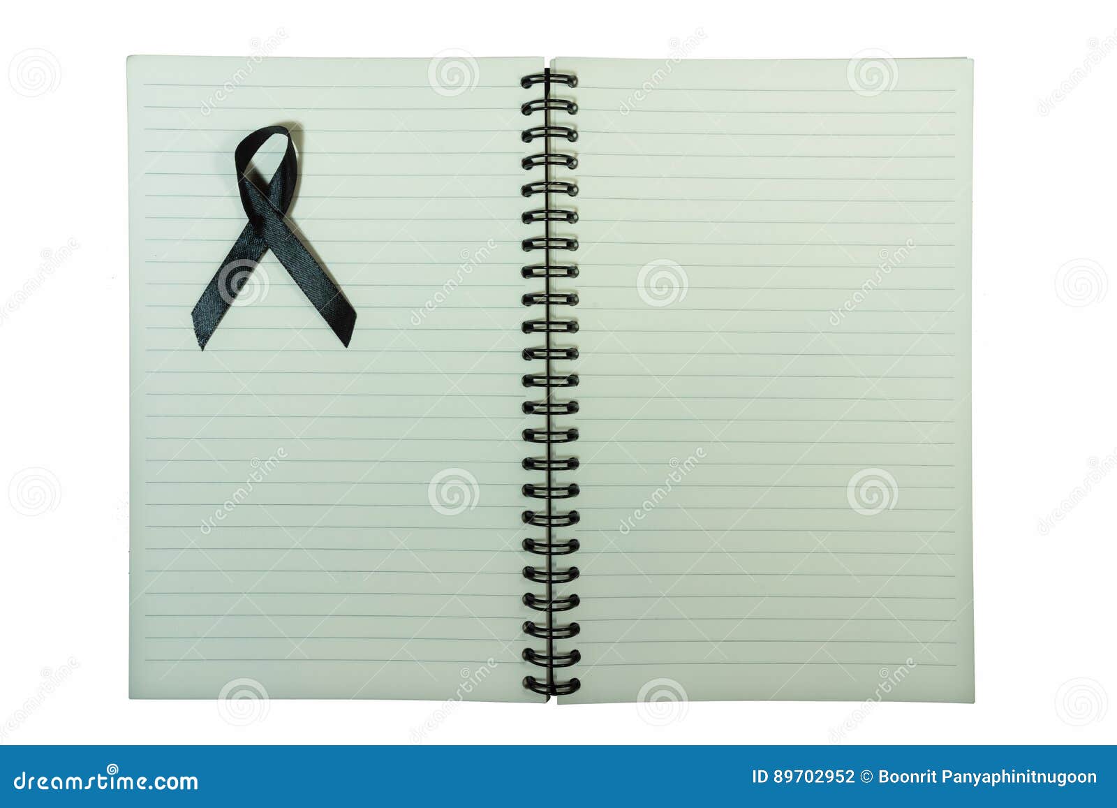 Notebook with black ribbon stock illustration. Illustration of copy ...