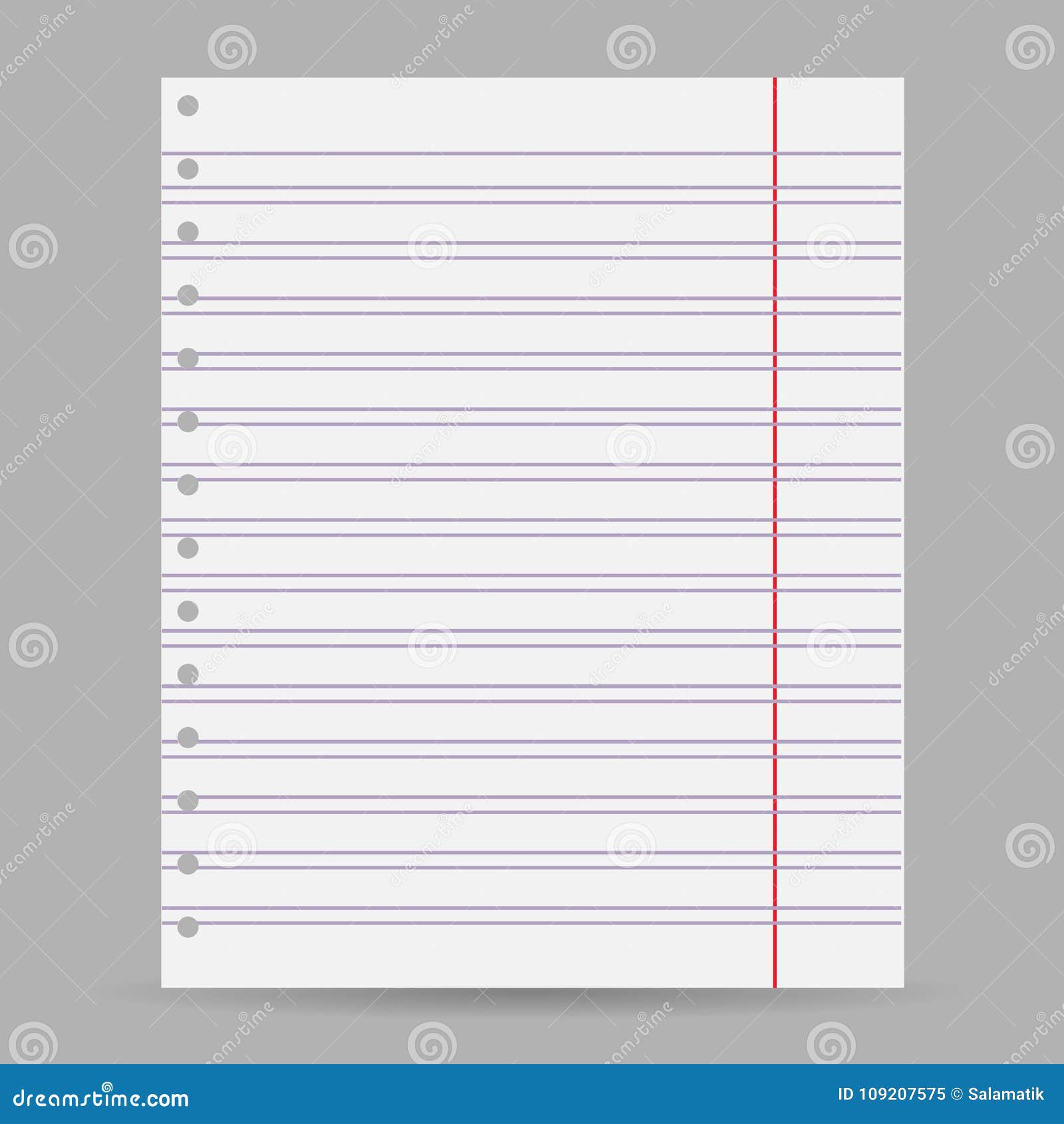 Notebook Blank Paper Background. Isolated. Vector Stock Vector ...