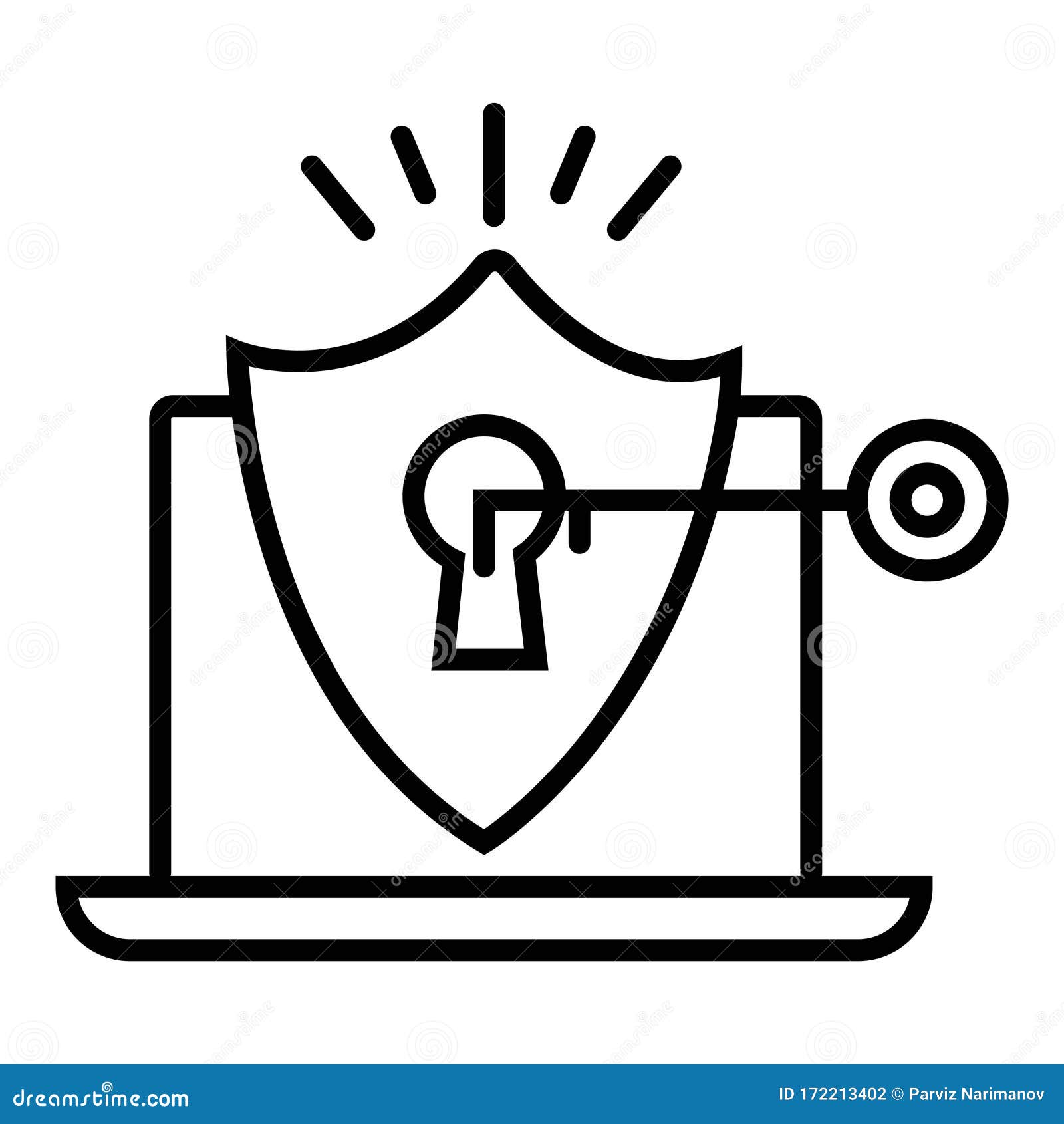 Notebook, Blocked, Key Icon Vector Illustration Stock Vector ...