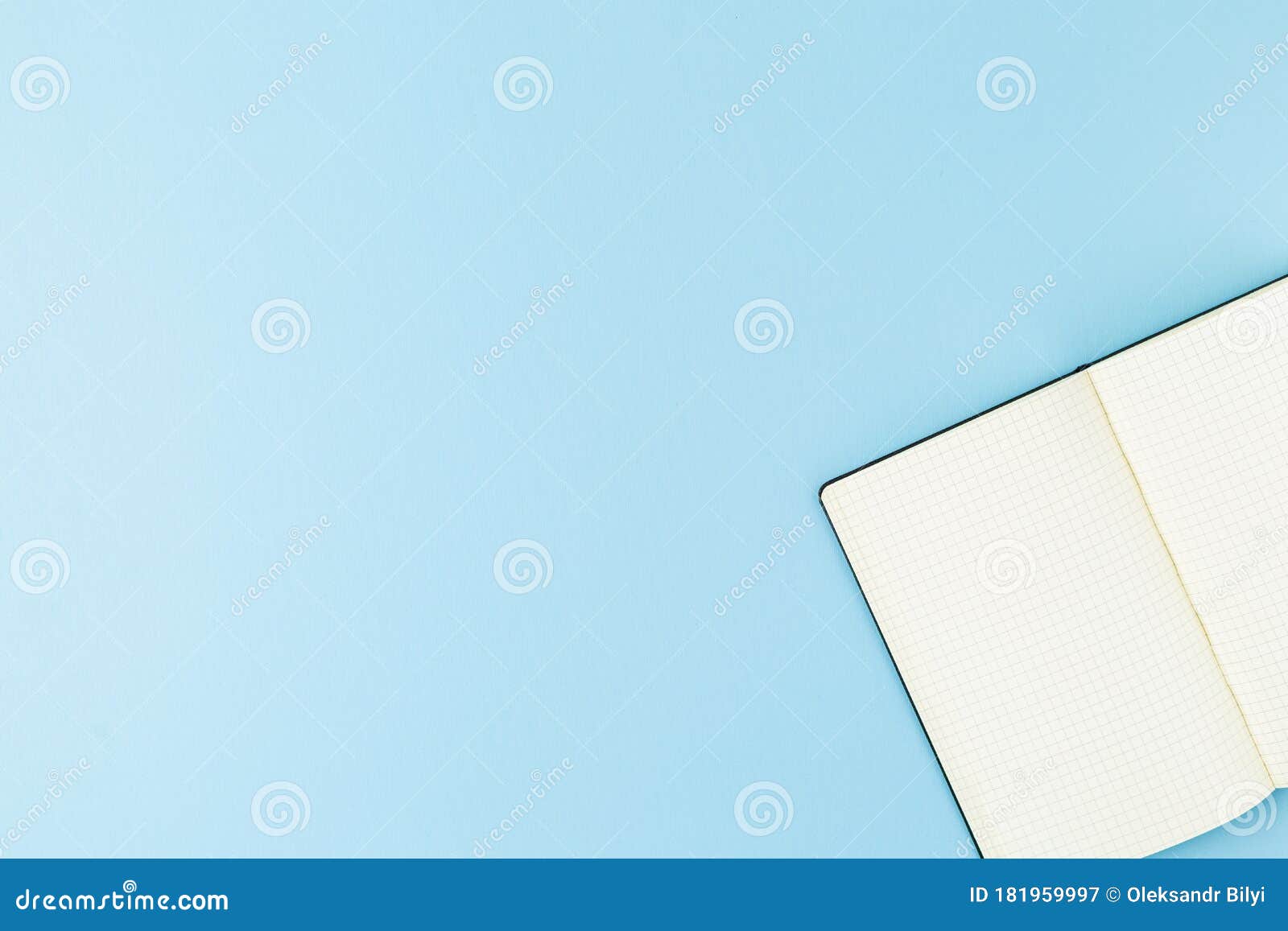 Notebook on Blue Isolated Background. Stock Image - Image of school ...