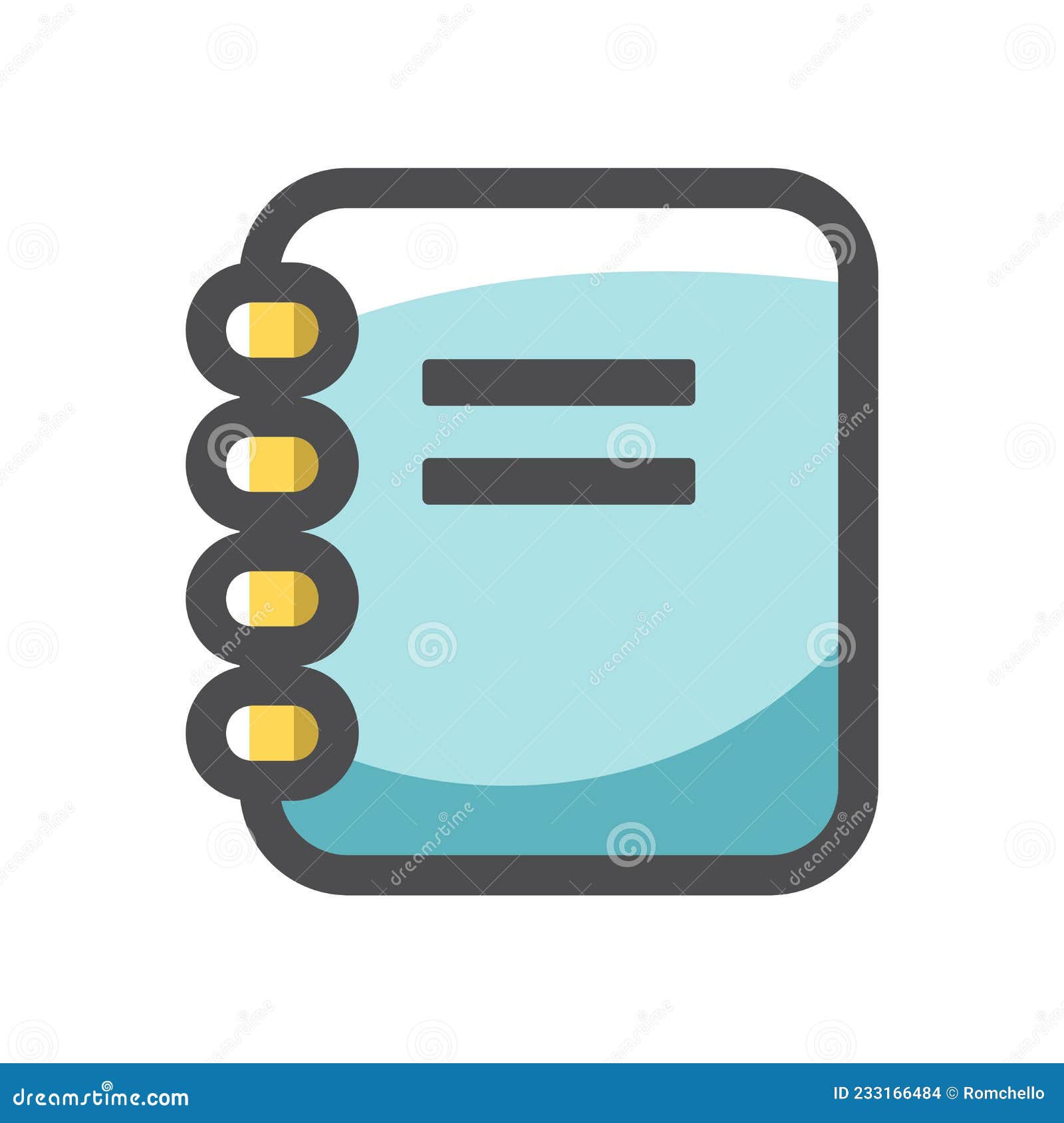 Notebook Blue Sketchpad Vector Icon Cartoon Illustration Stock Vector ...