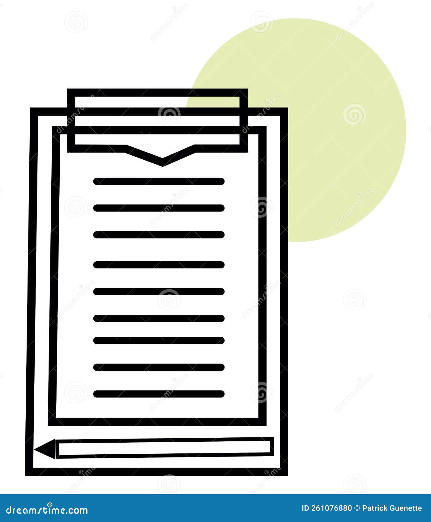 Notebook board, icon stock vector. Illustration of pencil - 261076880