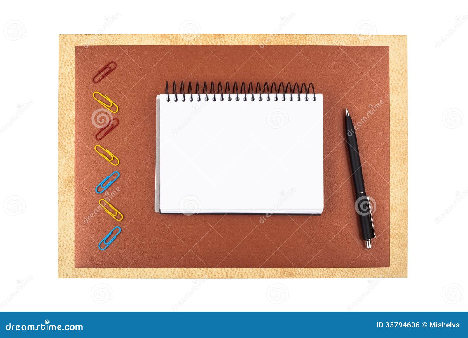 Notebook on Brown Textured Paper Imitating a Frame Stock Photo - Image ...