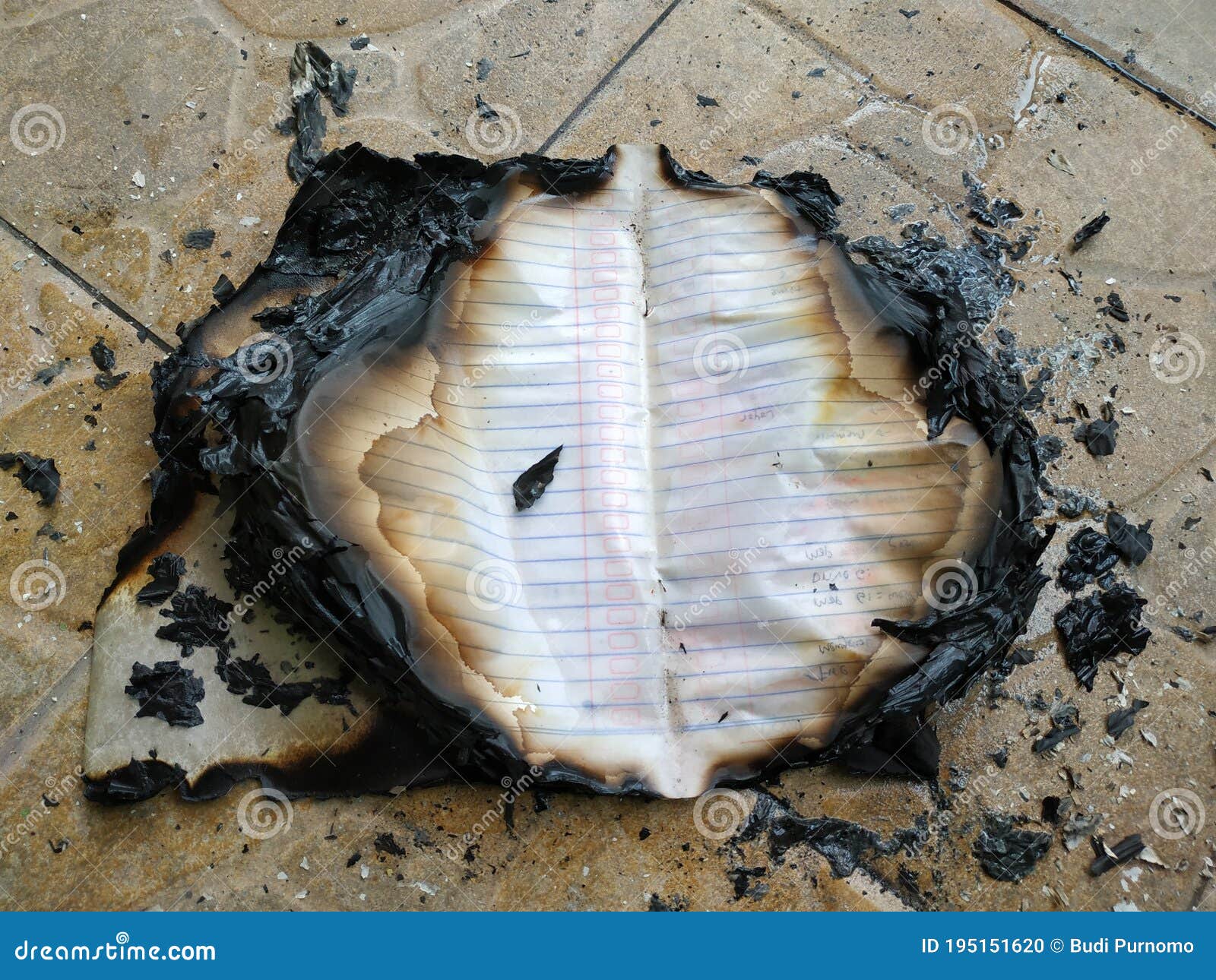 Notebook burned partially stock photo. Image of burned - 195151620