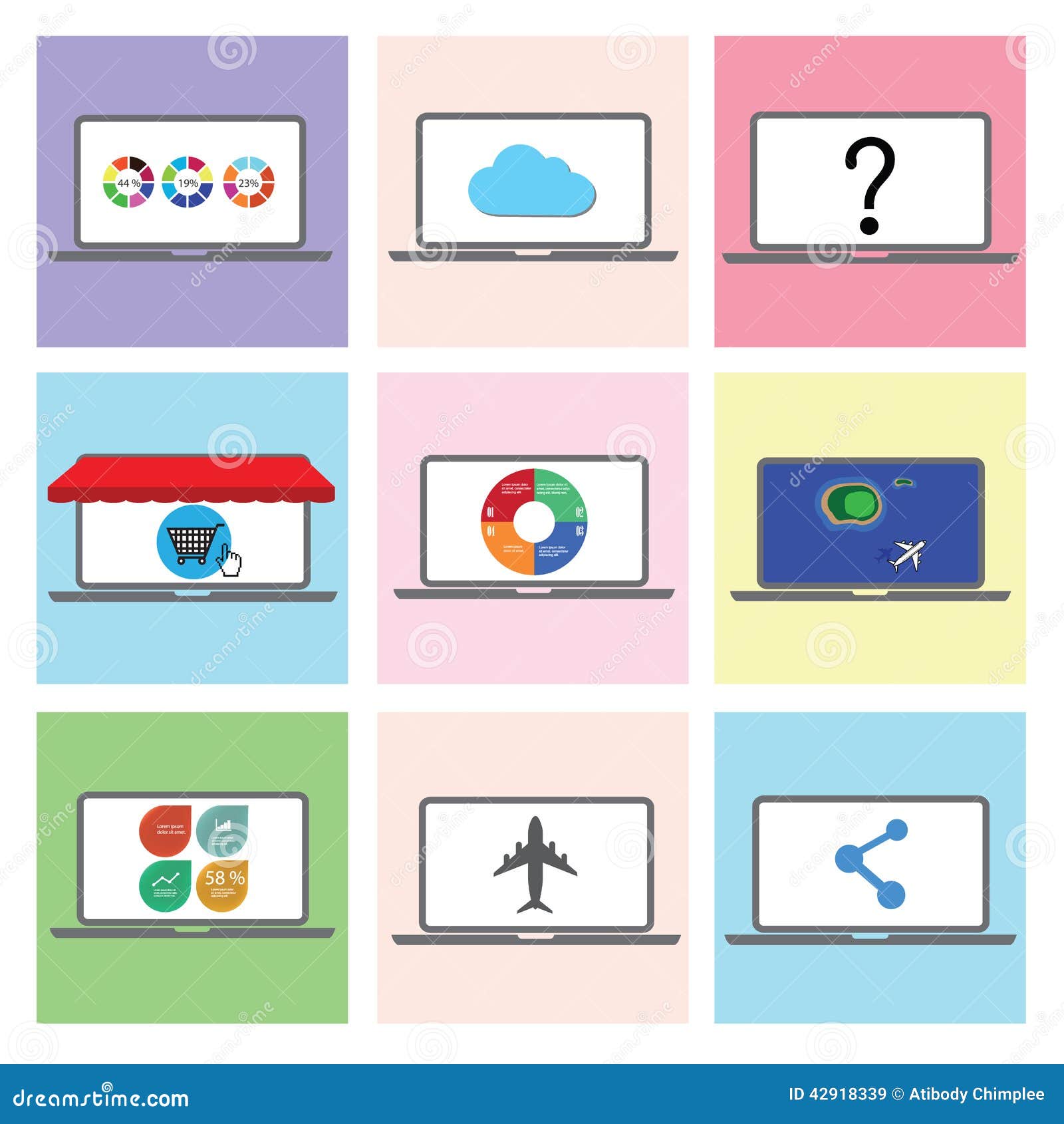 Notebook Business Icon Set Illustration Eps10 Stock Illustration ...