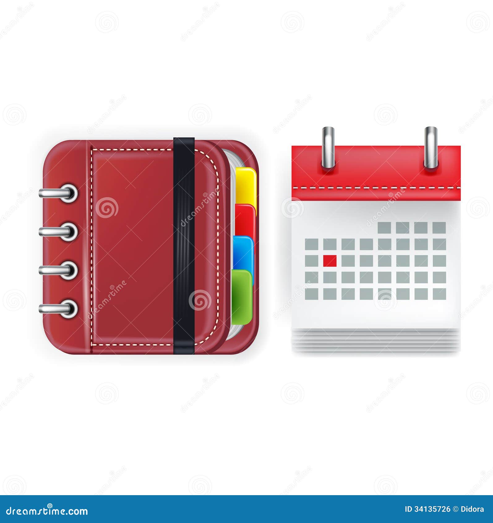 Notebook with Calendar Icon Isolated Stock Vector - Illustration of ...