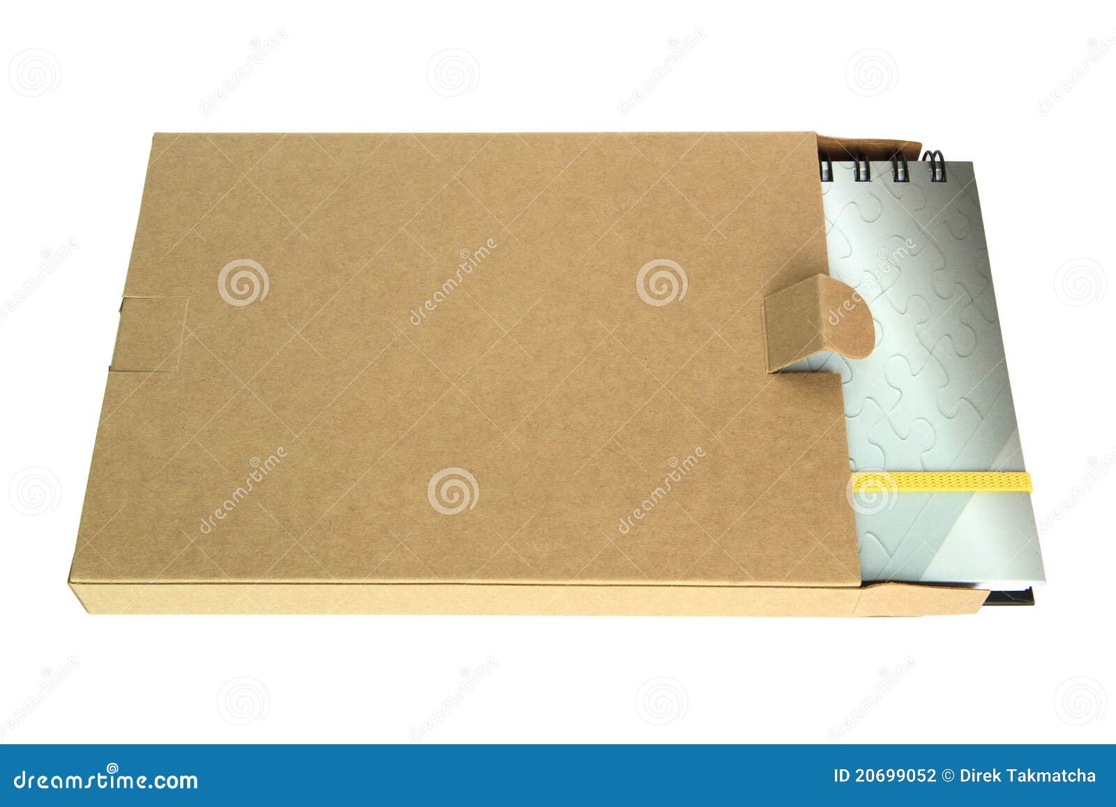 Notebook in Cardboard Box Isolated on a White Back Stock Photo - Image ...