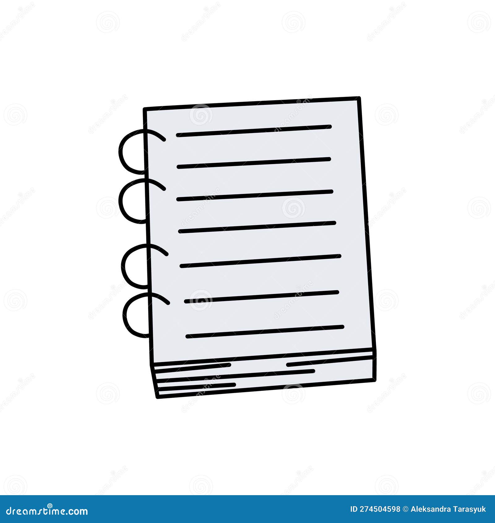 Notebook in Cartoon Style. Vector Illustration of Notepad Isolated on ...