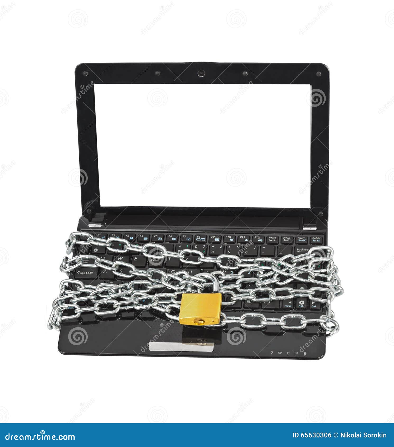 Notebook and chain stock photo. Image of access, padlock - 65630306