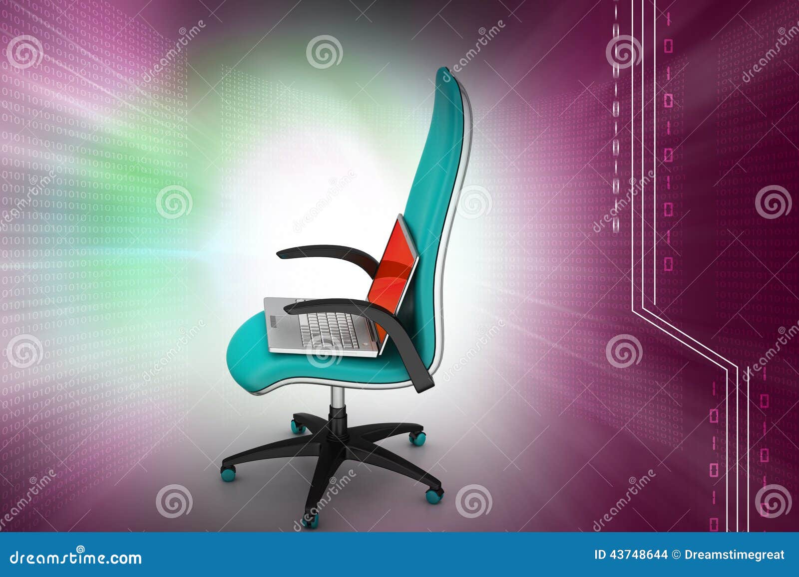Notebook on the chair stock illustration. Illustration of elegant ...