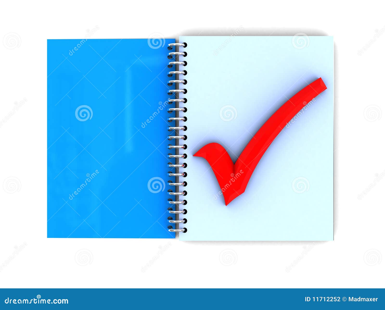 Notebook with check mark stock illustration. Illustration of binder ...