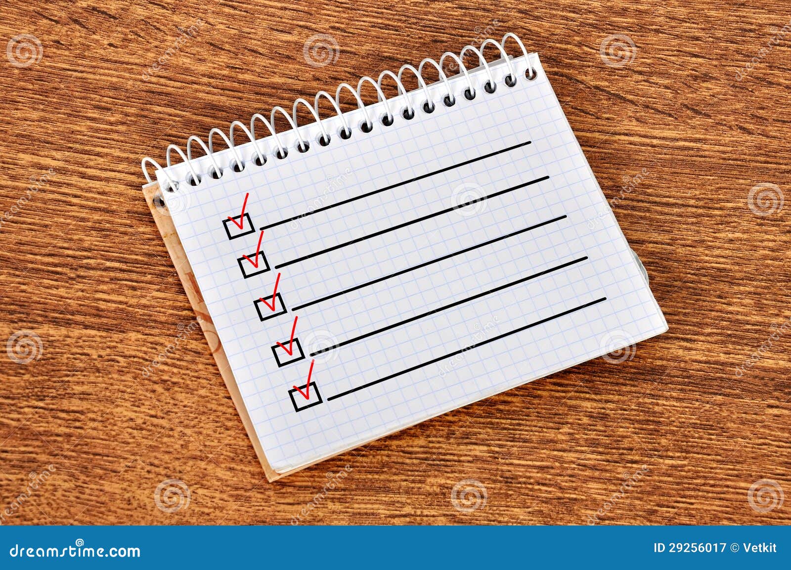 Notebook with checklist stock image. Image of announcement - 29256017