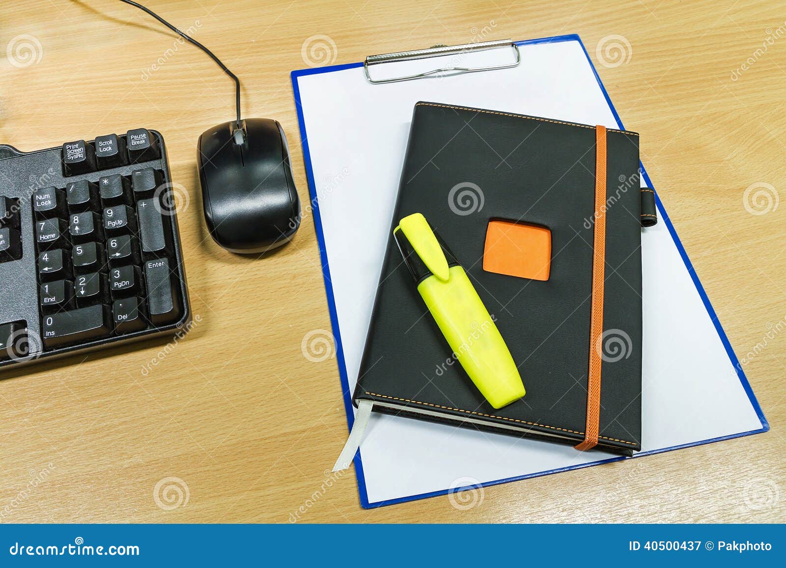 Notebook and Clipboard with Blank Paper on Office Table Stock Image ...