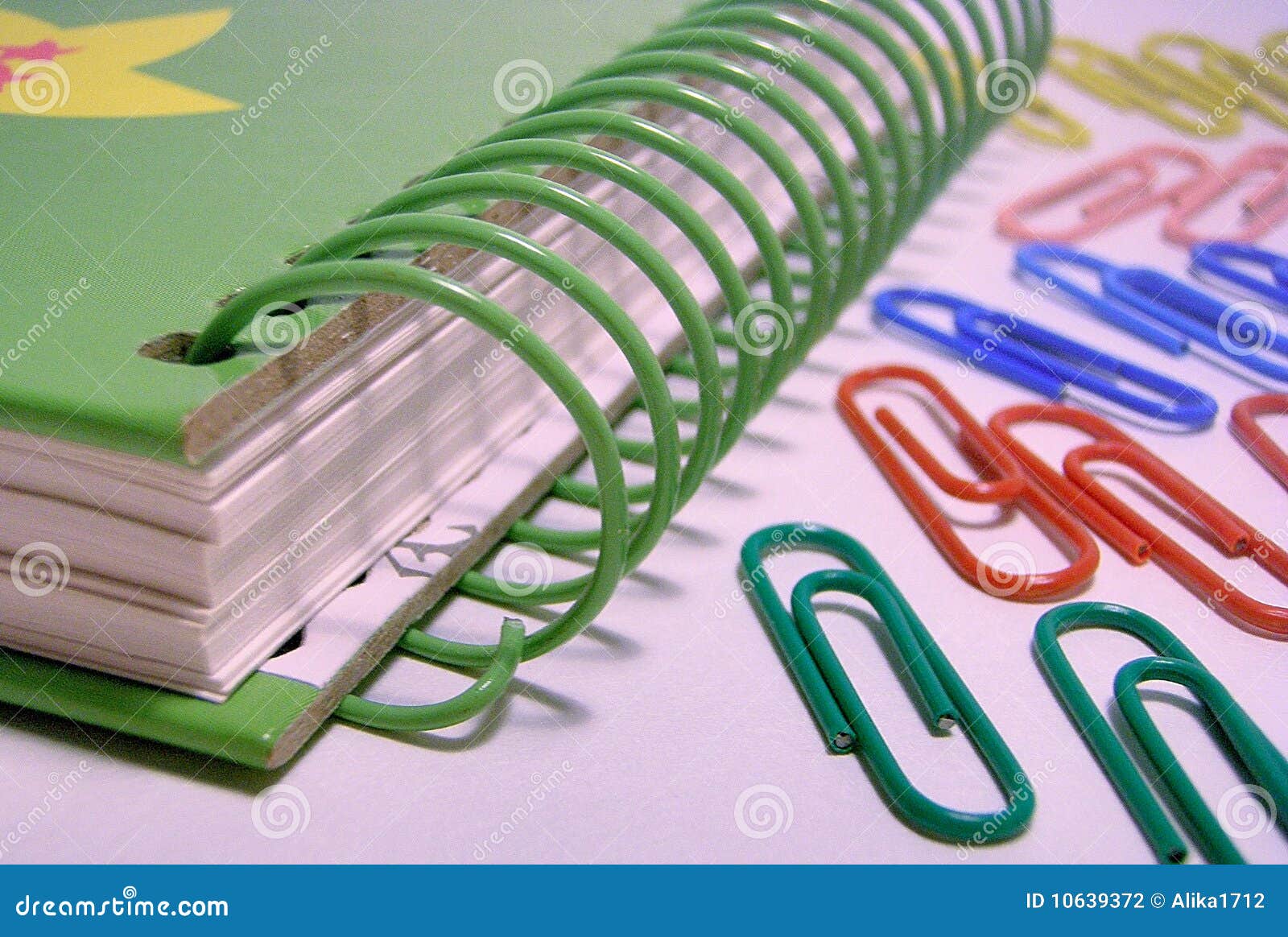 Notebook and clips. stock photo. Image of blank, page - 10639372