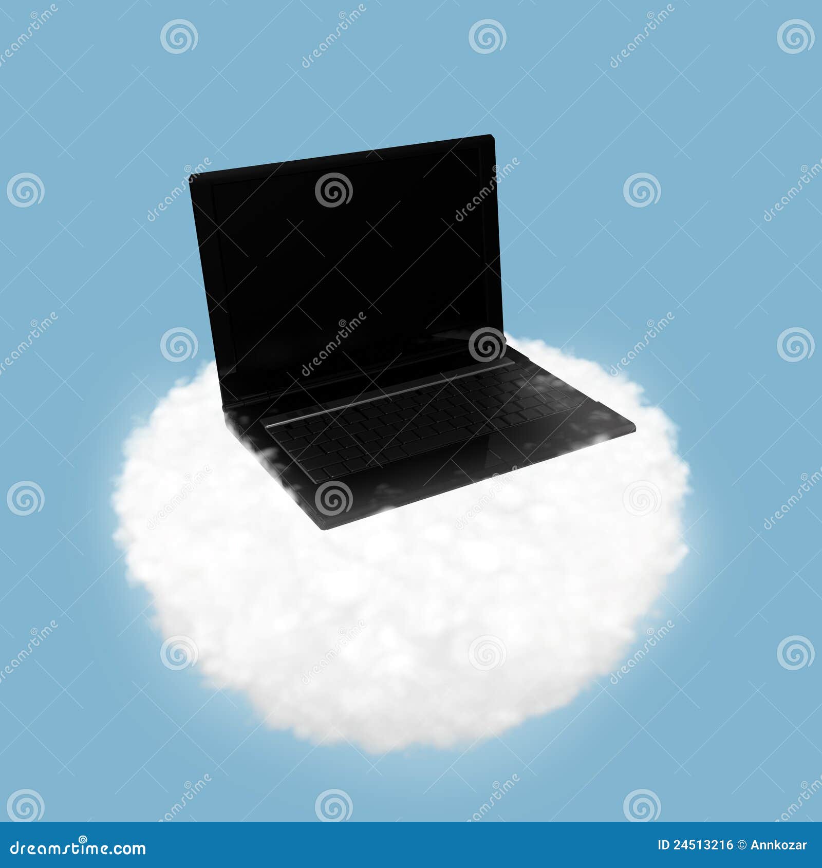 Notebook on a Cloud in the Sky Stock Photo - Image of computing ...