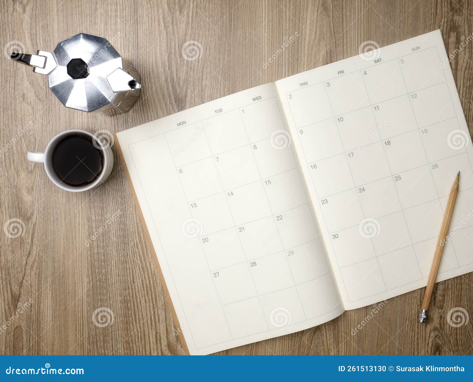Notebook and Coffee Cup on Table. Notebook for Planner Plan Timetable ...