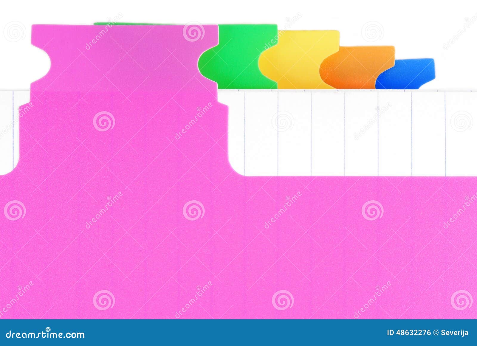 Notebook with color tabs stock photo. Image of blank - 48632276
