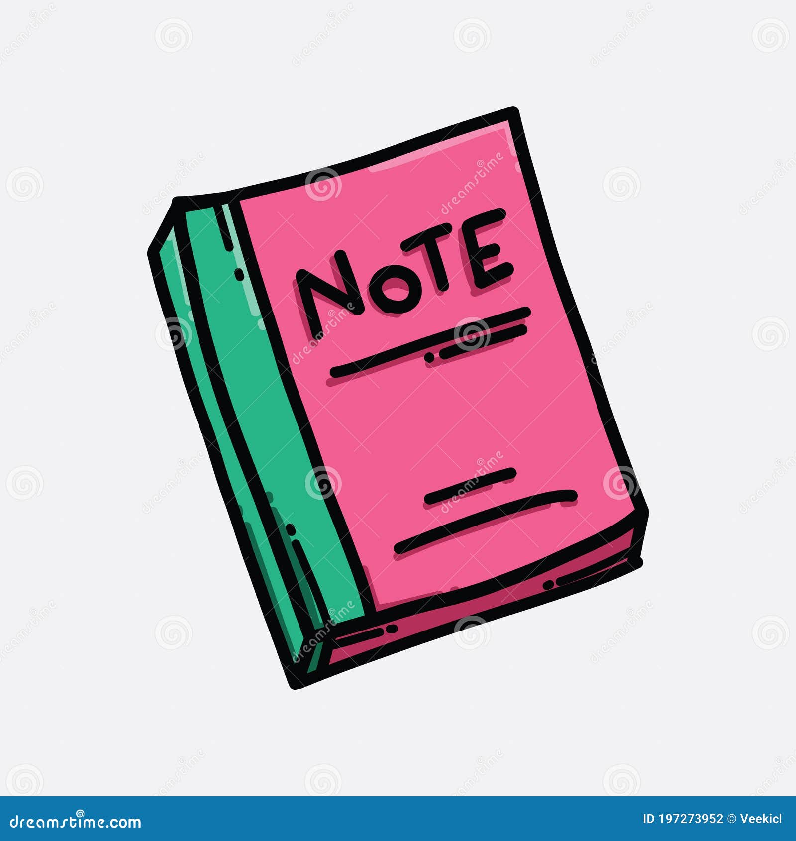 Notebook Color Vector Icon. Drawing Sketch Illustration Hand Drawn Line ...